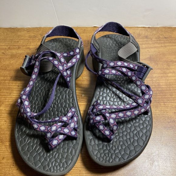 Chaco | Shoes | Chaco Womens Double Strap Toe Loop Purple Sandals Size ...